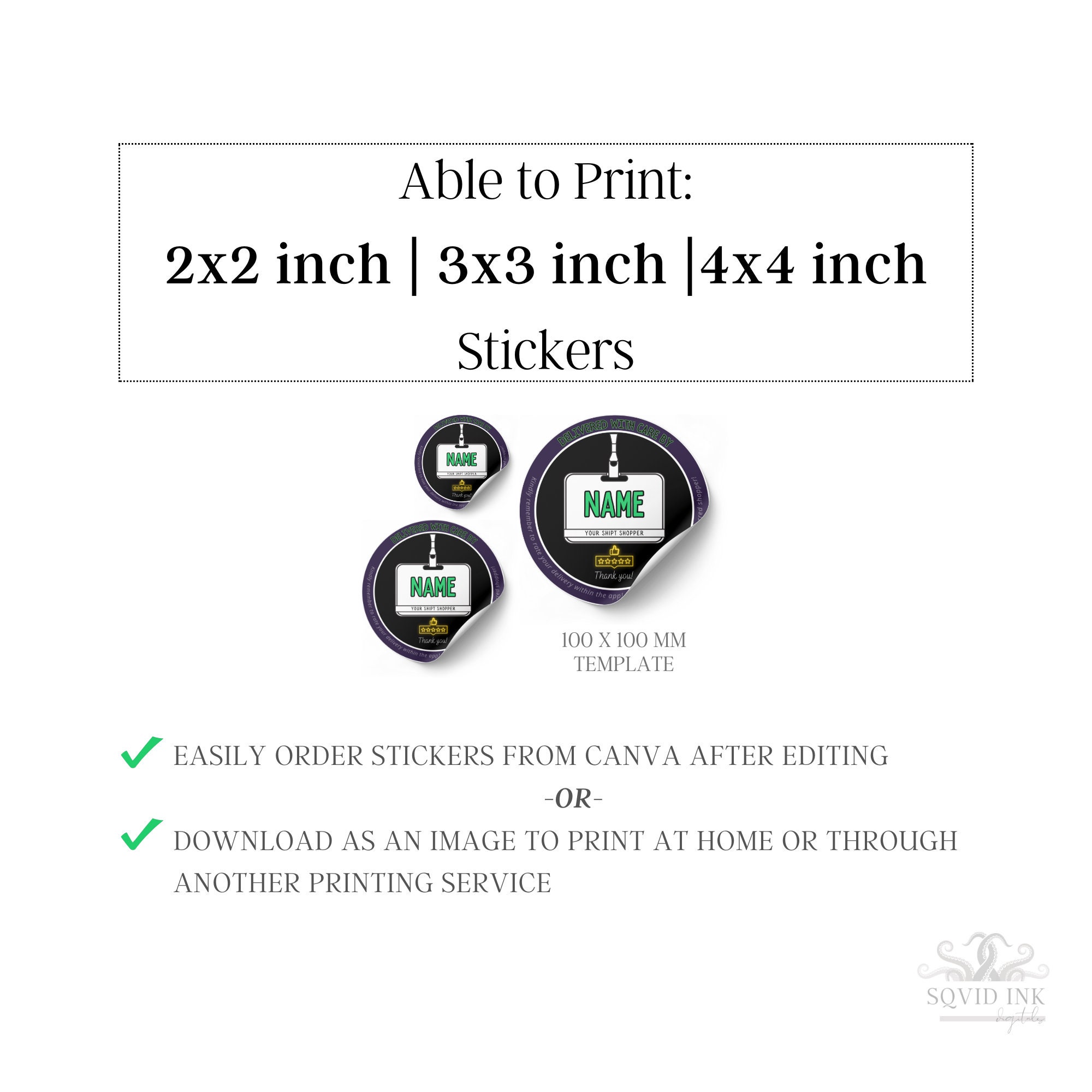 Shipt Shopper Sticker Template – Customizable Name Badge (digital ...