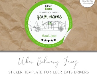 Personalized Grubhub Delivery Frog Sticker Template- Customizable Name ...