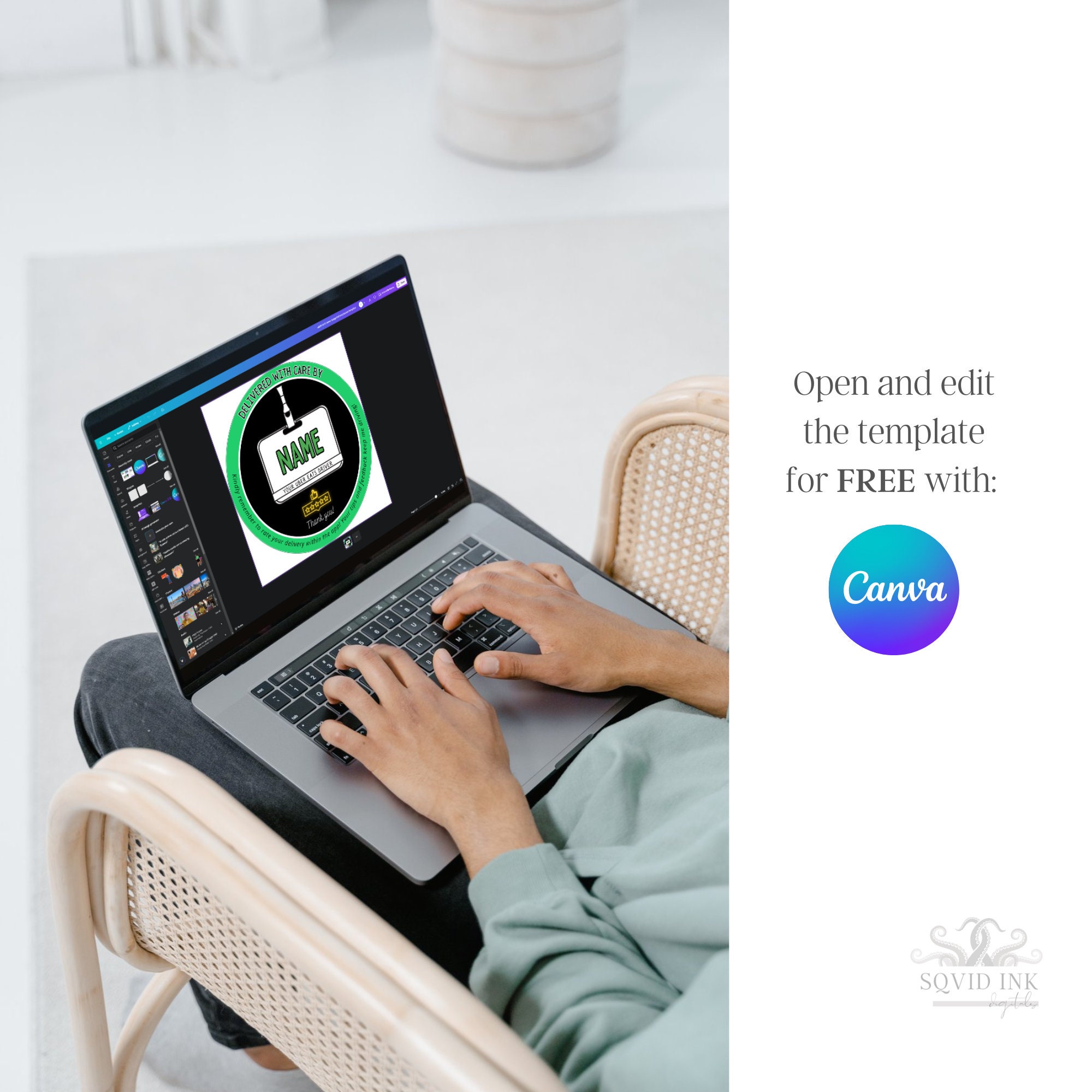 Customizable Uber Eats Delivery Sticker Template (digital Download) - Etsy