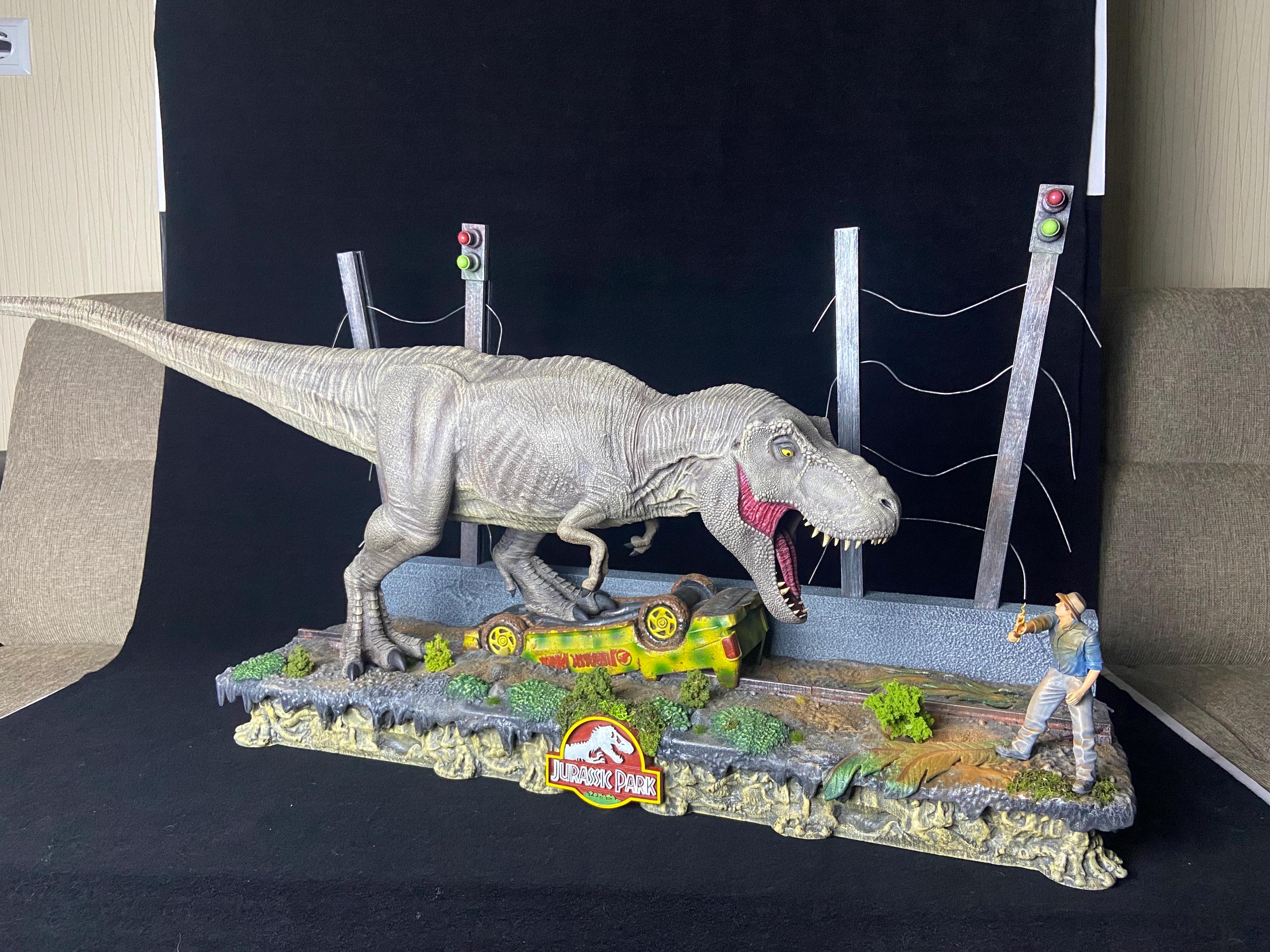 Trex Scene - Jurassic World Collectible - Stand is 80 Cm Wide - Etsy