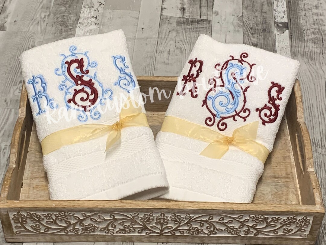 Personalised Luxury Wedding Anniversary Towel Set, Embroidered ...
