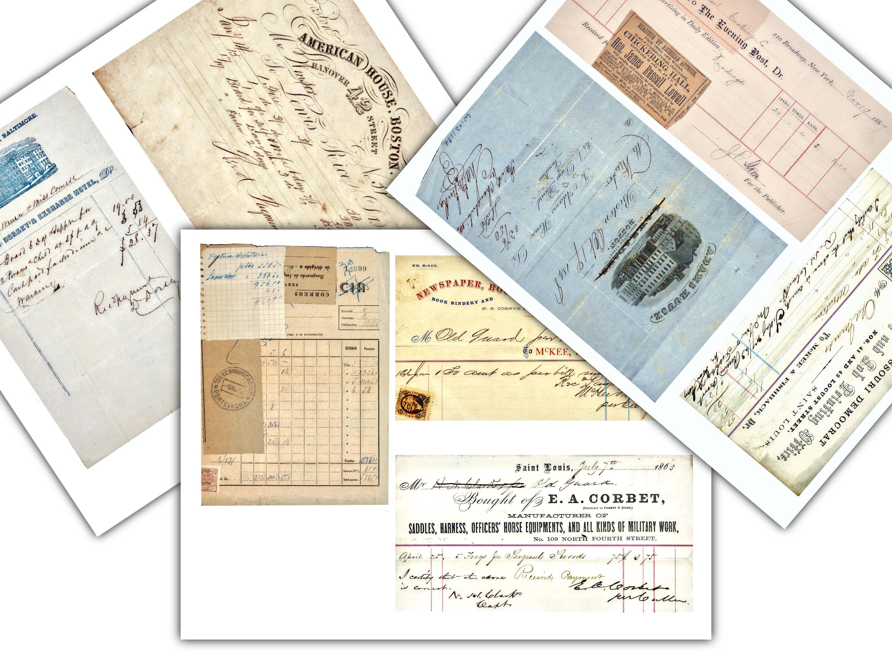 Old Receipts Junk Journal Digital Paper Ephemera - Etsy