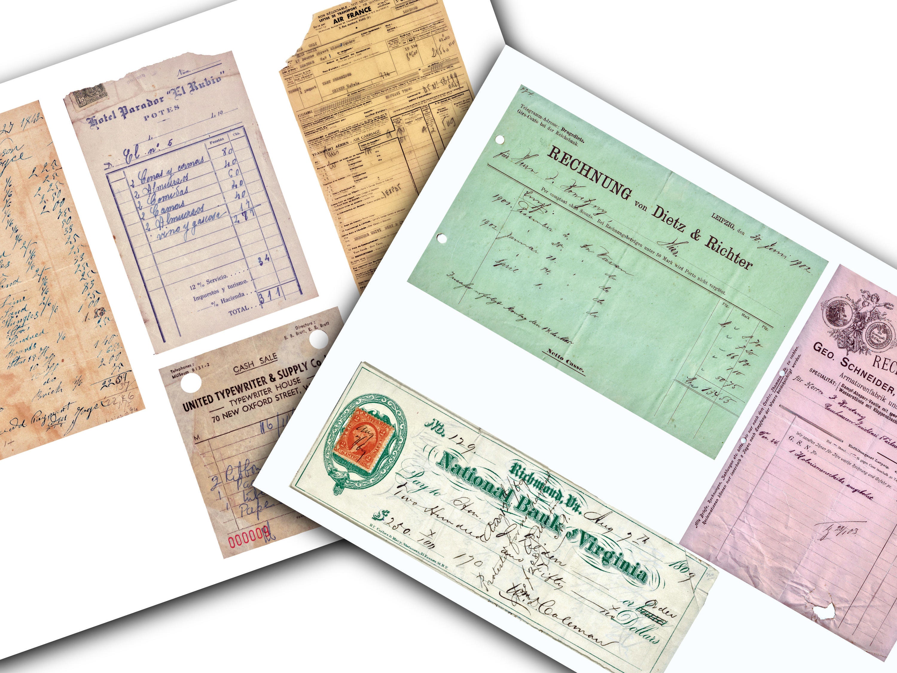 Old Receipts Junk Journal Digital Paper Ephemera - Etsy