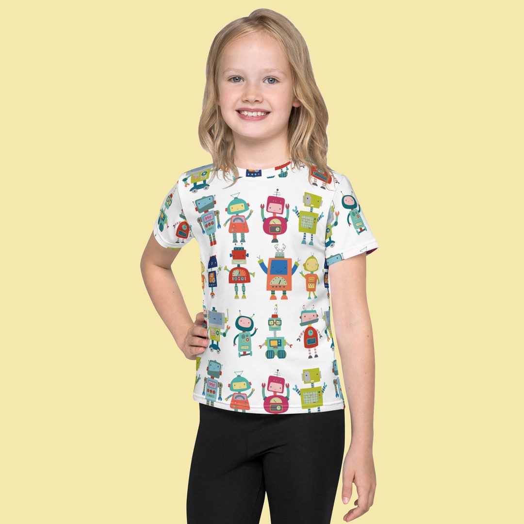 Robot Crew Tee, Boys Girls Robot T-shirt, Robot Birthday, Robot Tees ...