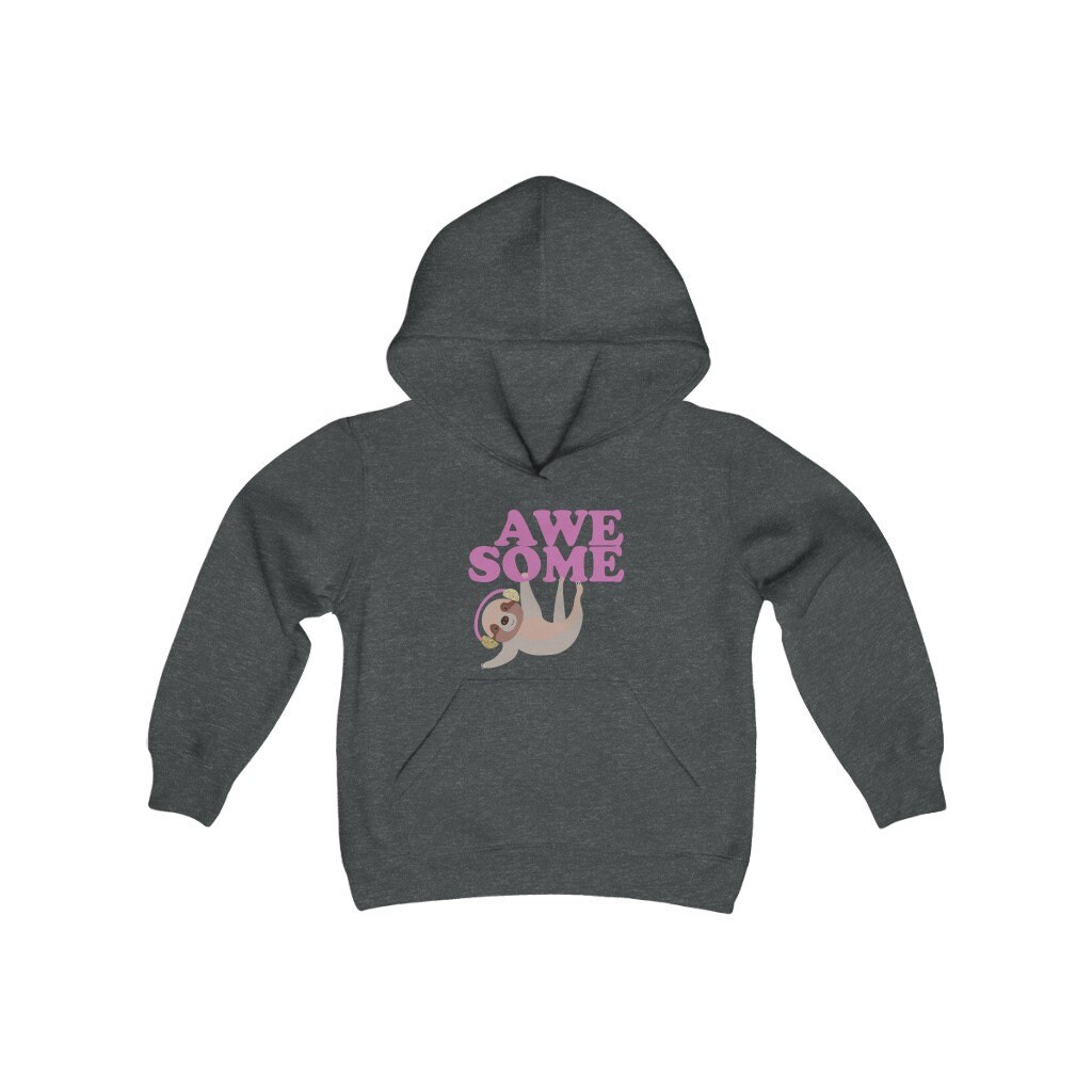AWESOME Sloth Hoodie Kids, Sloth Hooded Sweatshirt, Cute Sloth Top ...
