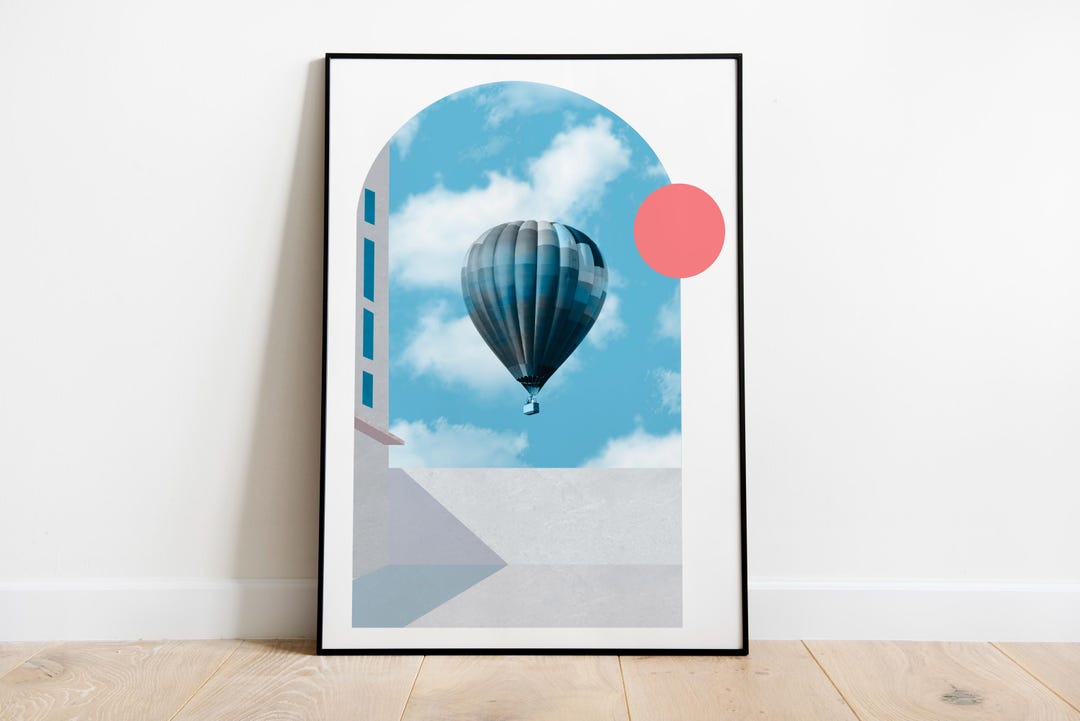 Blue Dreamscape Poster – Minimal Architecture Wall Art, Sky-inspired ...