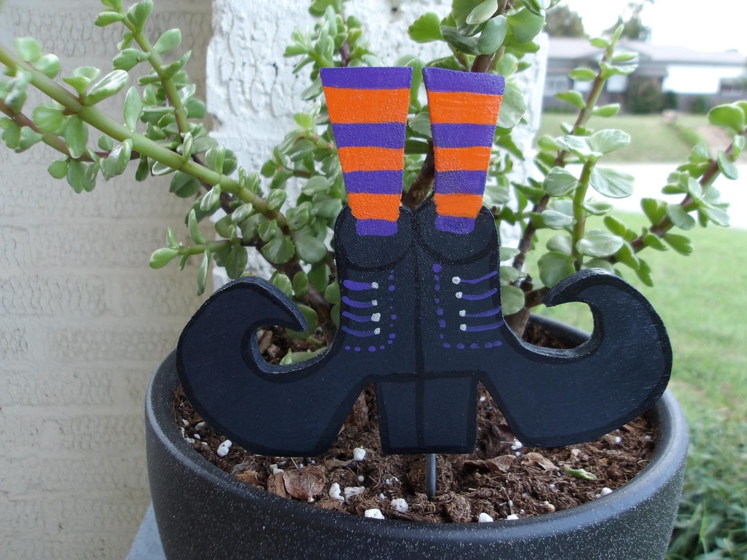 Curly Toed Witches Boots Halloween Decoration Garden Stakes - Etsy