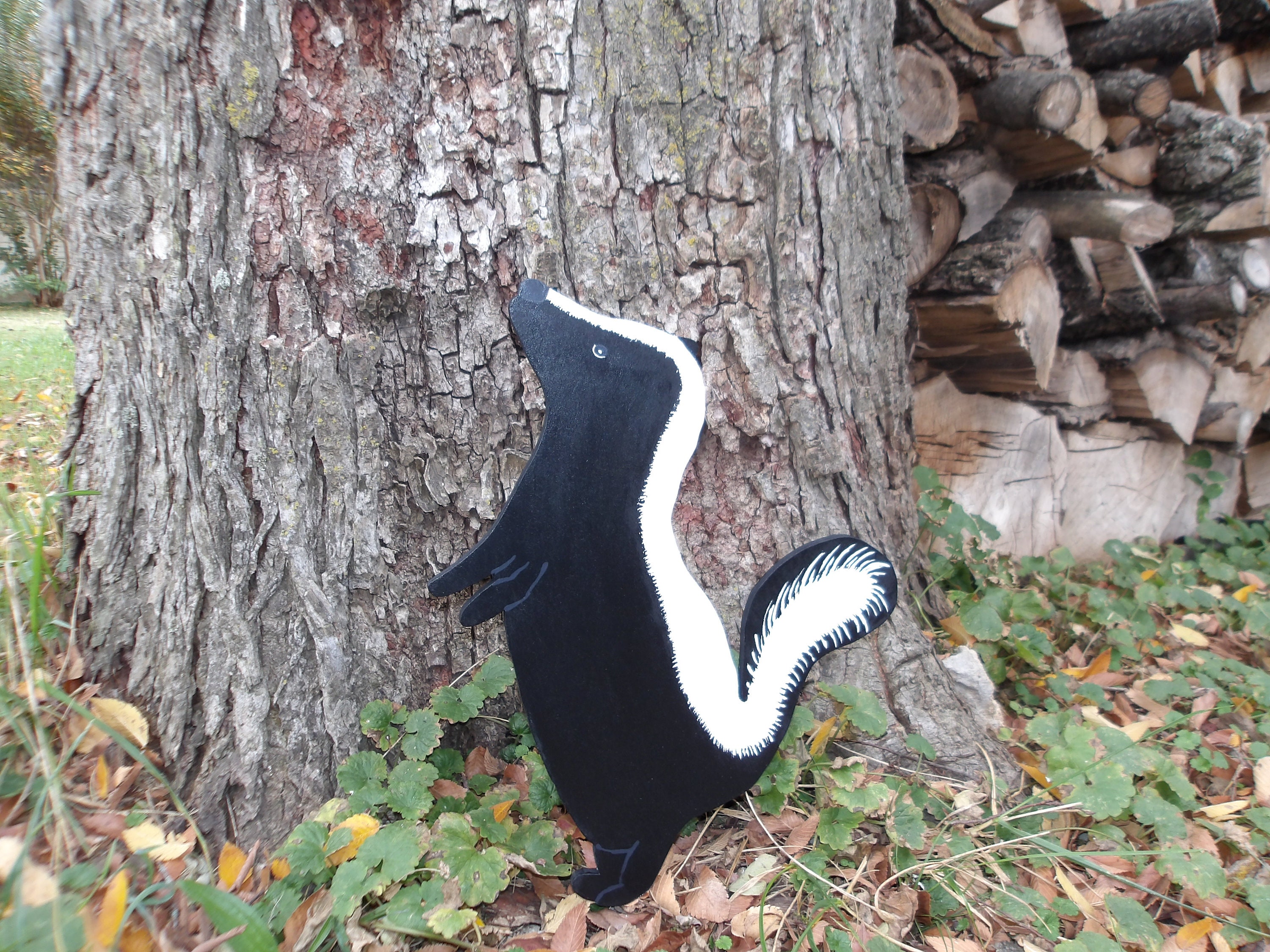 Skunk Yard Stake Wood Outdoor Decoration - Etsy