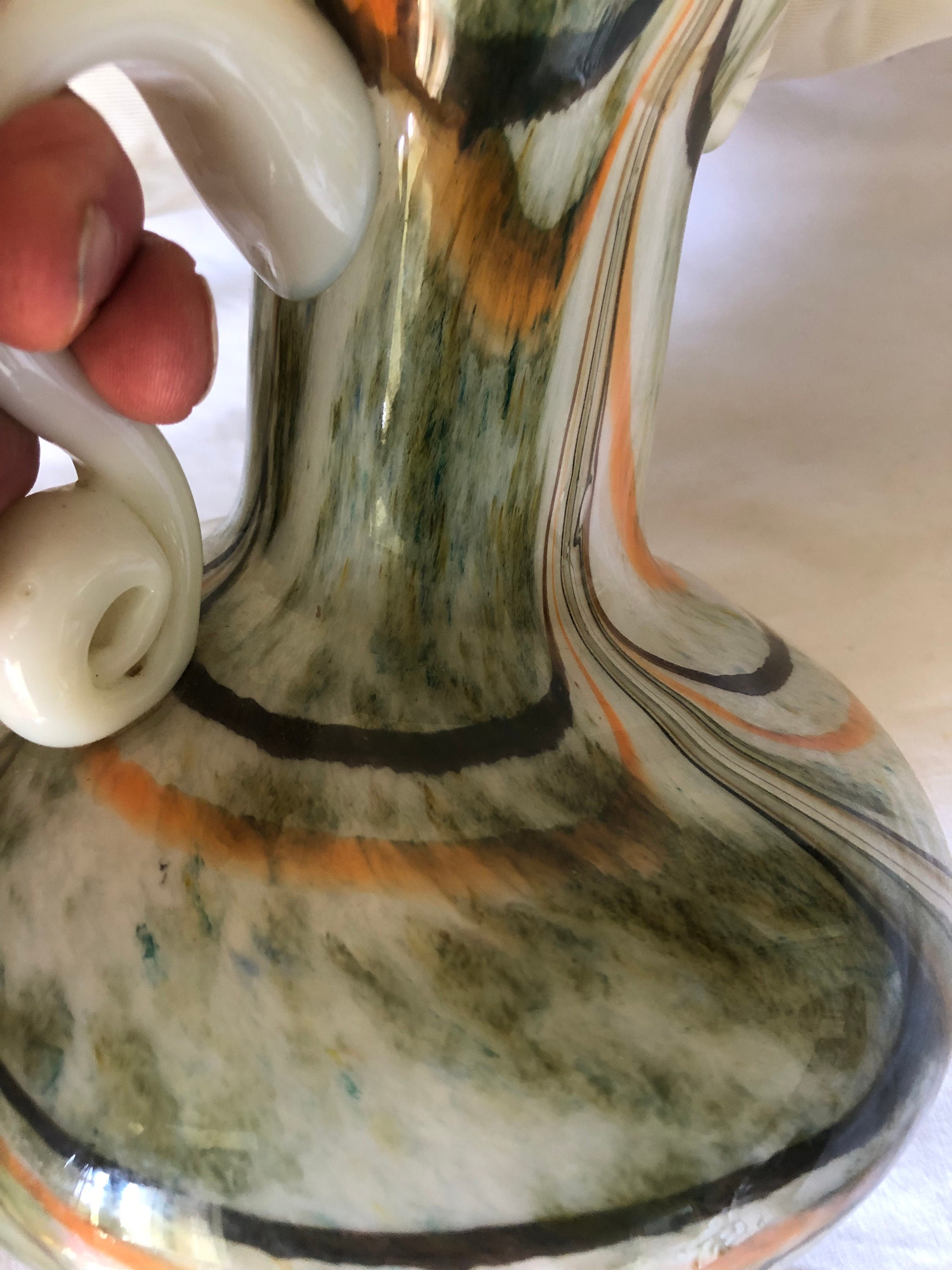 Italian Glass Jug Tuscan Mid Century Hand Made 70s Opeline - Etsy