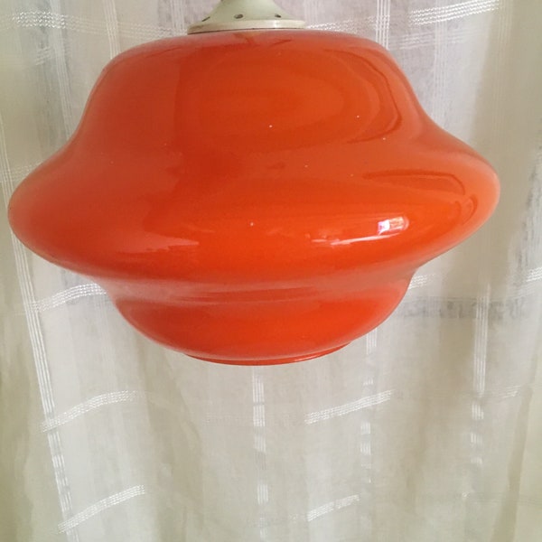 Orange Glass Retro Pendant Light - Etsy UK