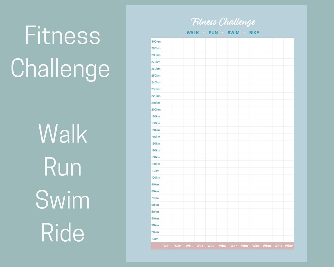 Fitness Challenge Graph Printable - Etsy