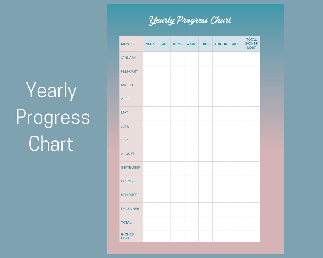 Yearly Progress Tracker Printable - Etsy