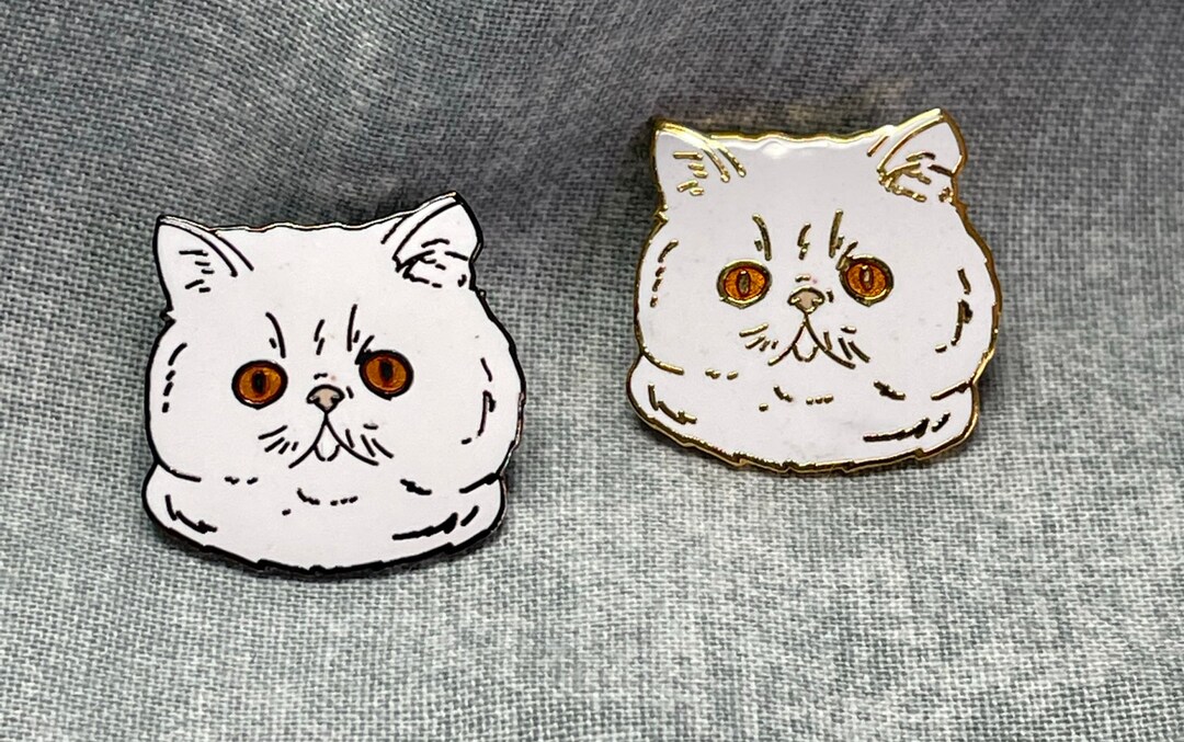 White Persian Cat Hat Pin. - Etsy