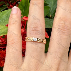 Cottagecore Leaf Gold Men’s /women's Band Ring,natural Style Flower ...