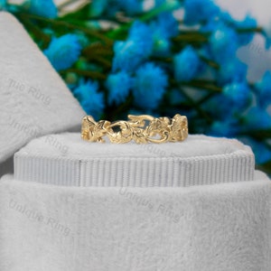 Cottagecore Grape Leaf Silver Couple Ring ,organic Floral Eternity ...