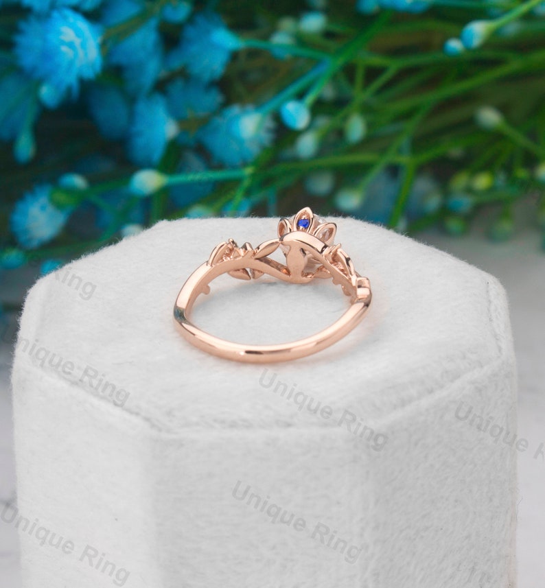 Cottagecore Round Moissanite Engagement Ring for Natural Theme - Etsy