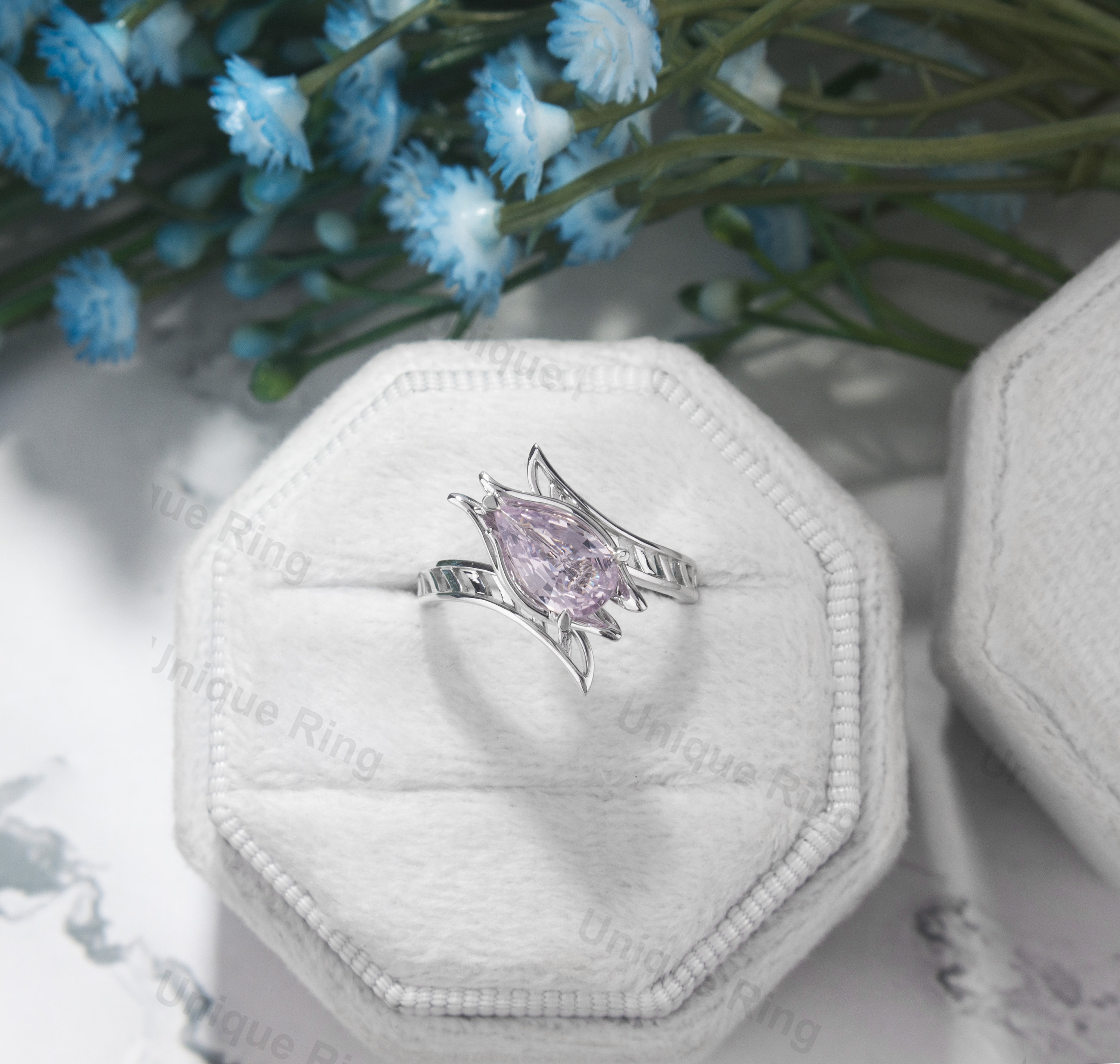 Video Game Theme Inspired 1CT Pear Cut Natural Pink Sapphire Ring, the ...