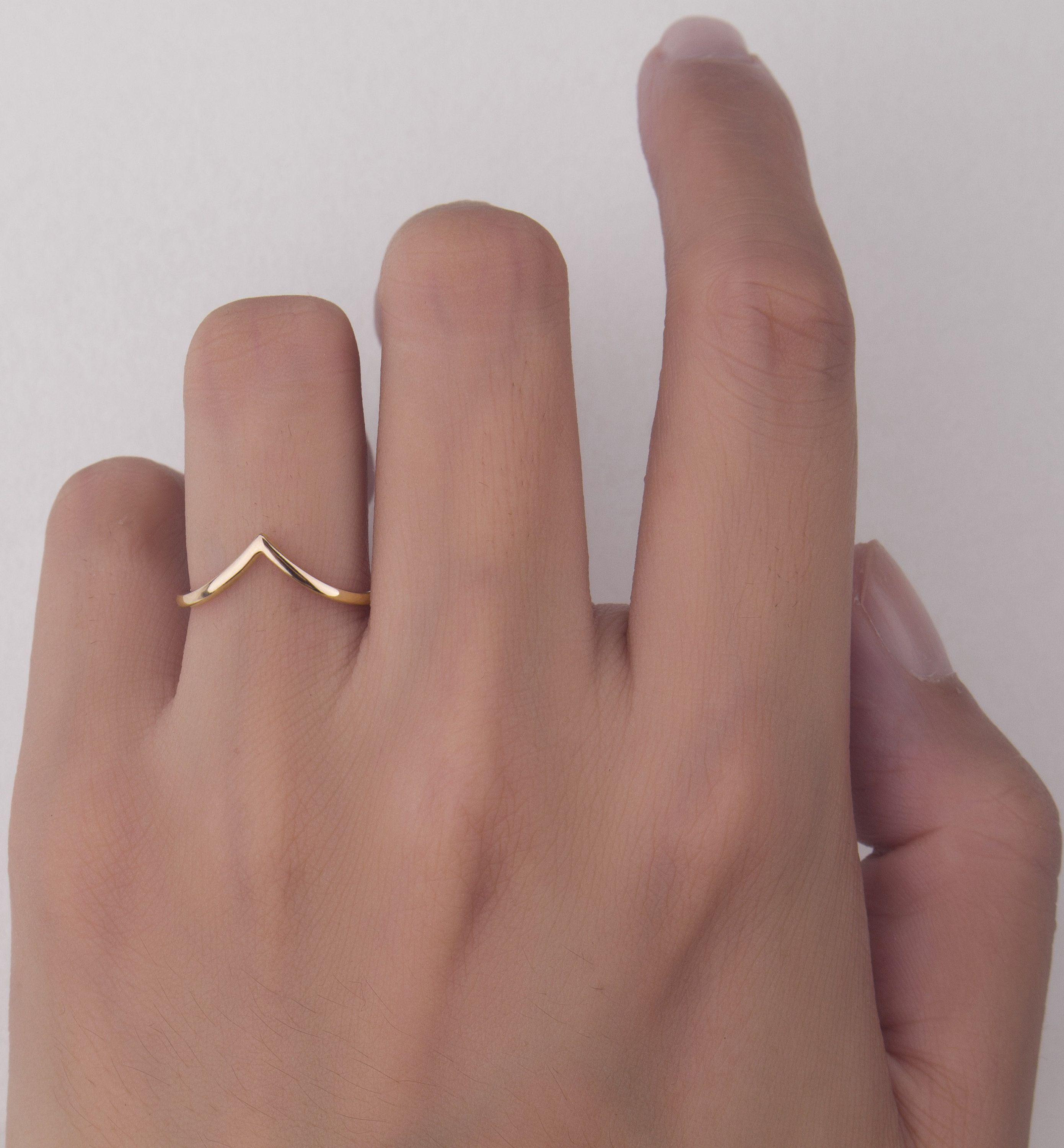 V-shaped Simple Stackable Wedding Band Perfect Chevron Ring | Etsy