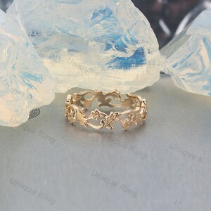 Cottagecore Grape Leaf Silver Couple Ring ,organic Floral Eternity ...