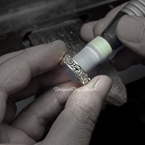 Cottagecore Leaf Solid Gold Couple Ring ,organic 14K Gold Floral ...