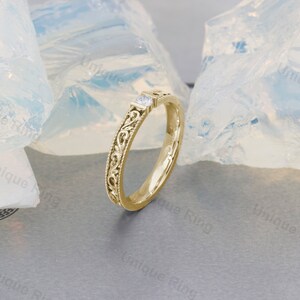 Cottagecore Leaf Solid Gold Mens/women's Band Ring,14k Gold Floral ...