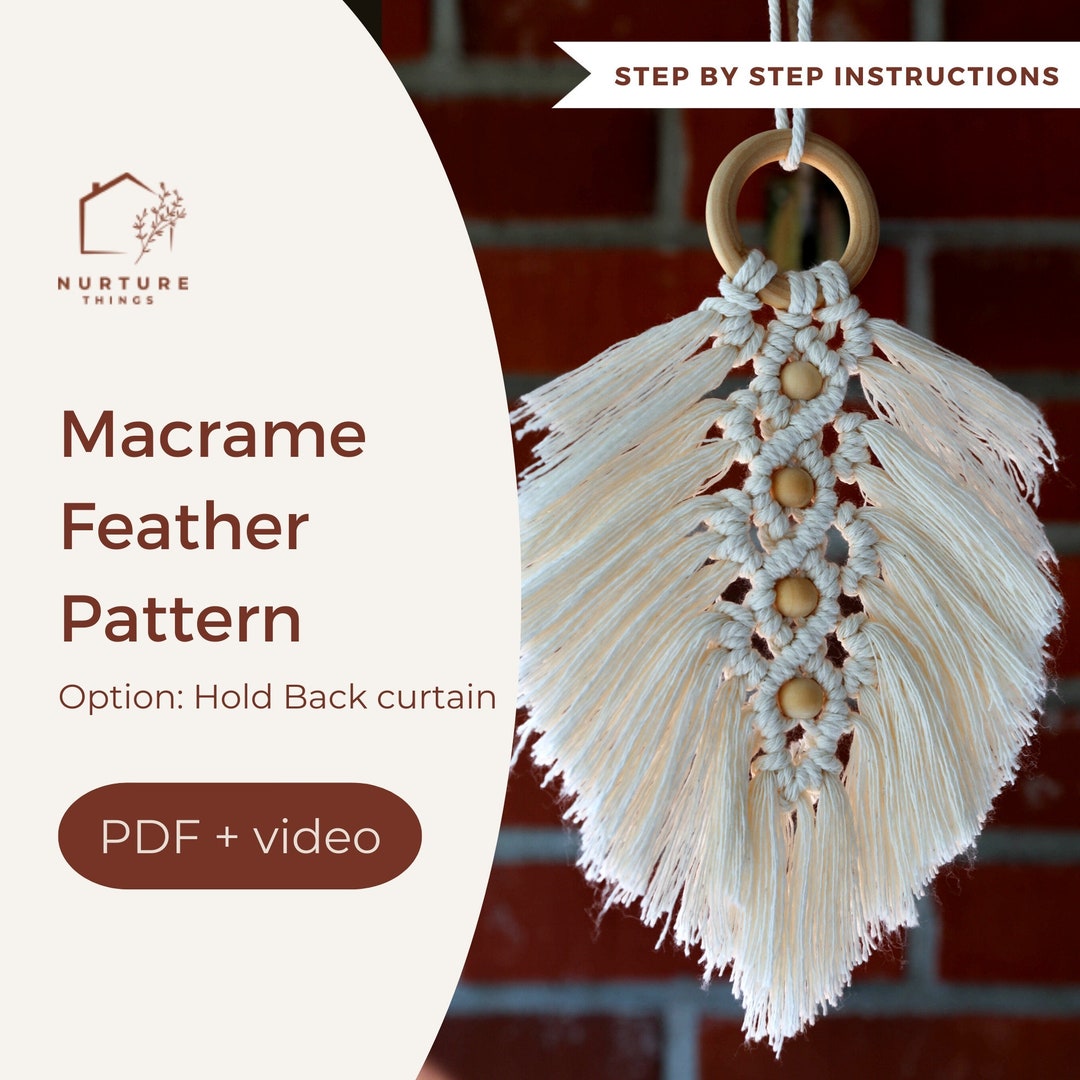 Feather Macrame Pattern / Beginner Friendly Leaf Tutorial / Step by ...