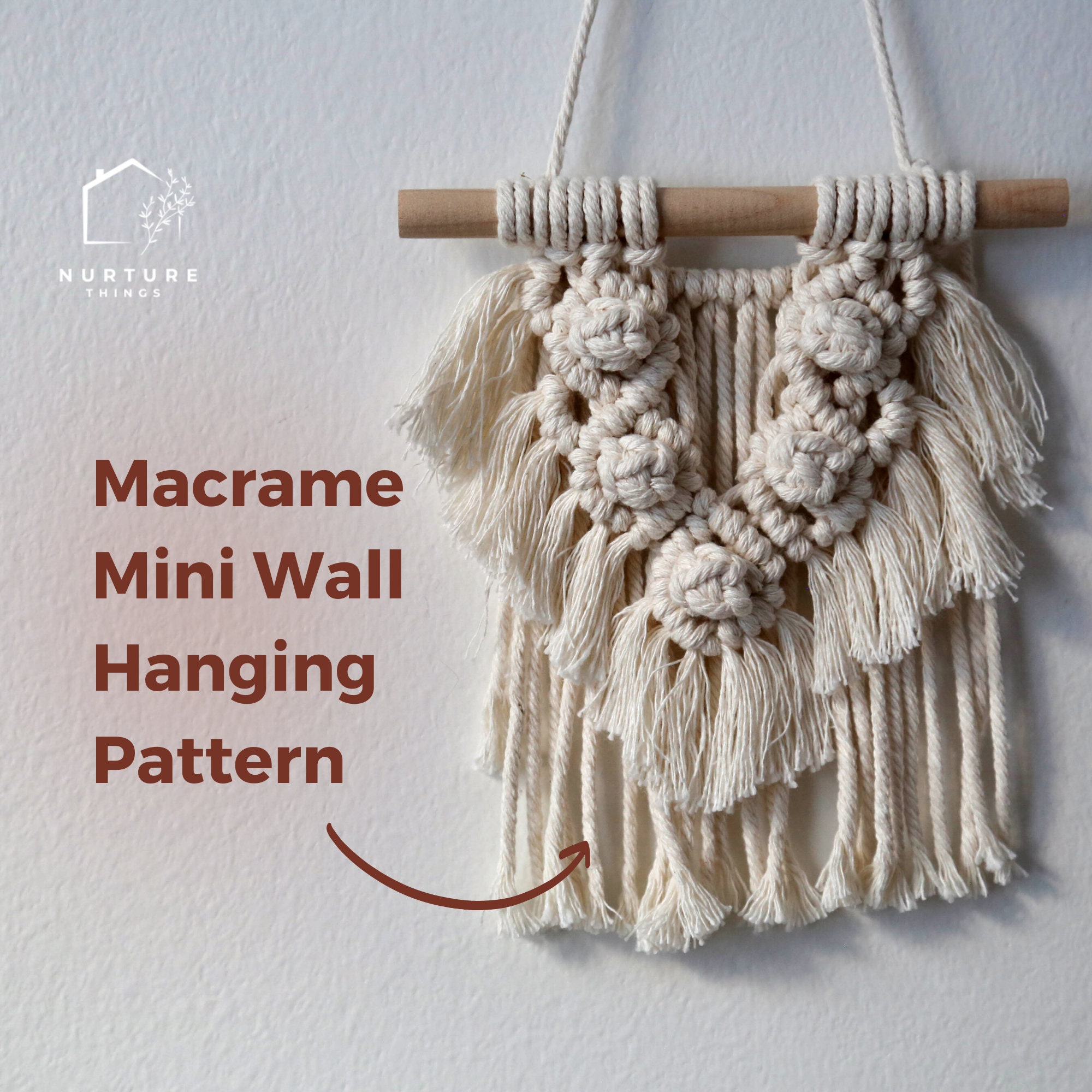 Small Wall Hanging Macrame PDF Pattern Video / Beginner - Etsy