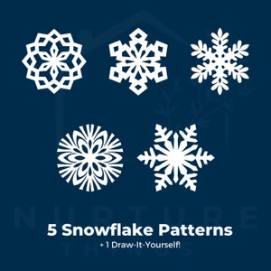 Paper Snowflake Templates Printable Snowflake Cutout Easy - Etsy