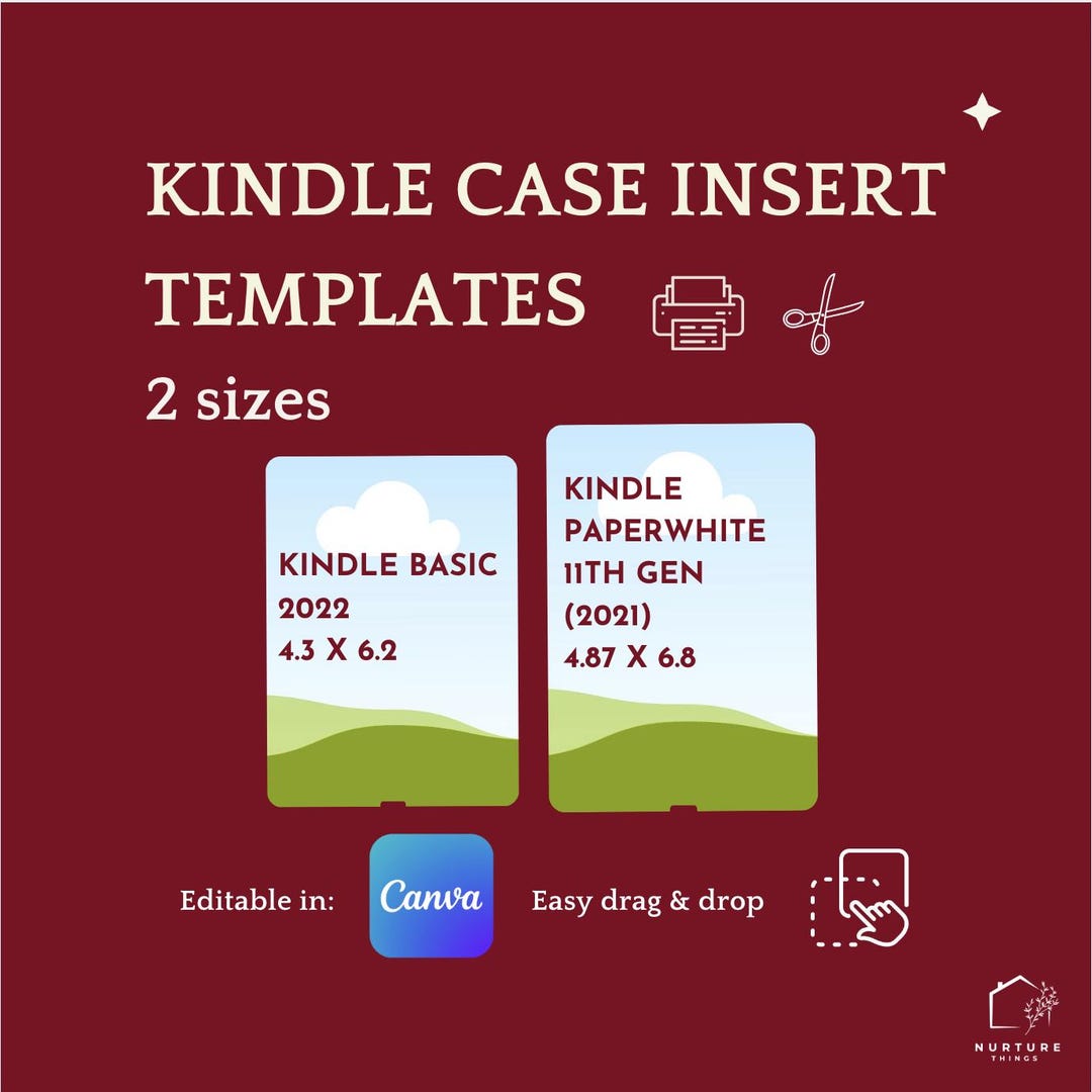 DIY Kindle Insert Template | Paperwhite 11th Gen | Basic 2022 | Kindle ...