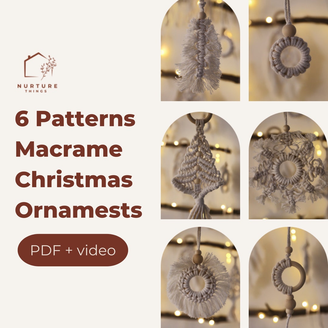 DIY Christmas Macrame Wall Hanging Ornament Pattern Beginner, Christmas ...