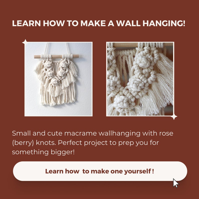 Small Wall Hanging Macrame PDF Pattern Video / Beginner - Etsy