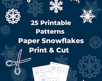 10 Paper Snowflake Printable Template Pattern | Instant Download ...