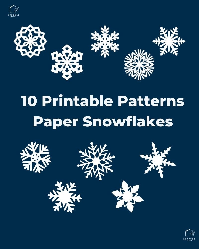 10 Paper Snowflake Printable Template Pattern | Instant Download ...