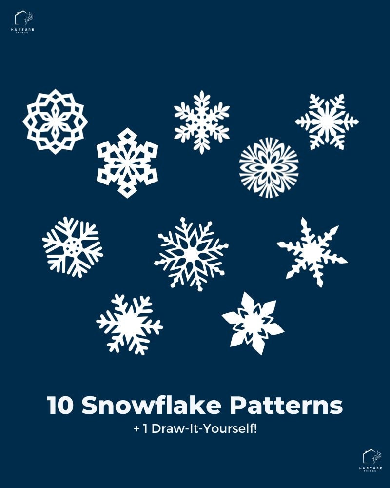 10 Paper Snowflake Printable Template Pattern | Instant Download ...