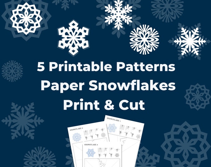 Printable Paper Snowflakes: 10 DIY Winter Decor Patterns (PDF Template ...