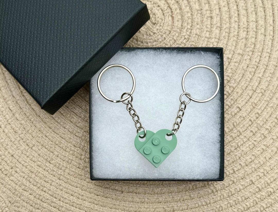 Custom LEGO® Heart Keychain Made With Genuine LEGO® Brick | Stainless ...