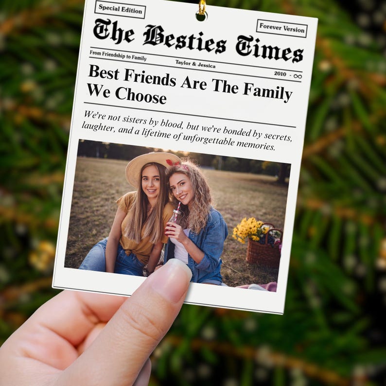 Personalized Bestie Photo Ornament: Custom Acrylic BFF Gift - Etsy