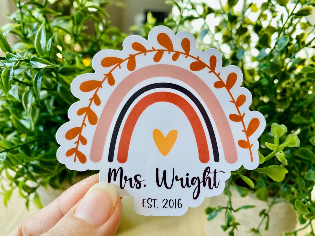 Custom Name Sticker Custom Boho Rainbow Sticker Personalized Stickers ...