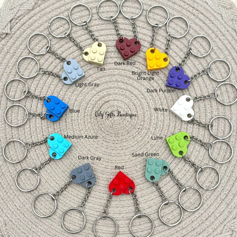 Custom LEGO® Heart Keychain Made With Genuine LEGO® Brick | Stainless ...
