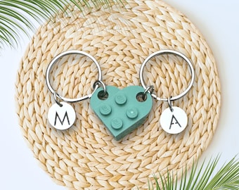 Heart Keychain Set Made With Genuine LEGO® Matching Keychains, Gift Set ...