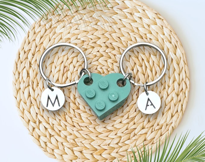 Heart Keychain Set - Made With Genuine LEGO® - Matching Keychains, Gift ...