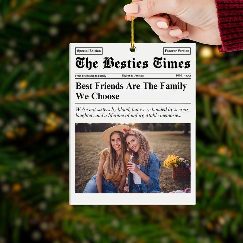 Personalized Bestie Photo Ornament: Custom Acrylic BFF Gift - Etsy