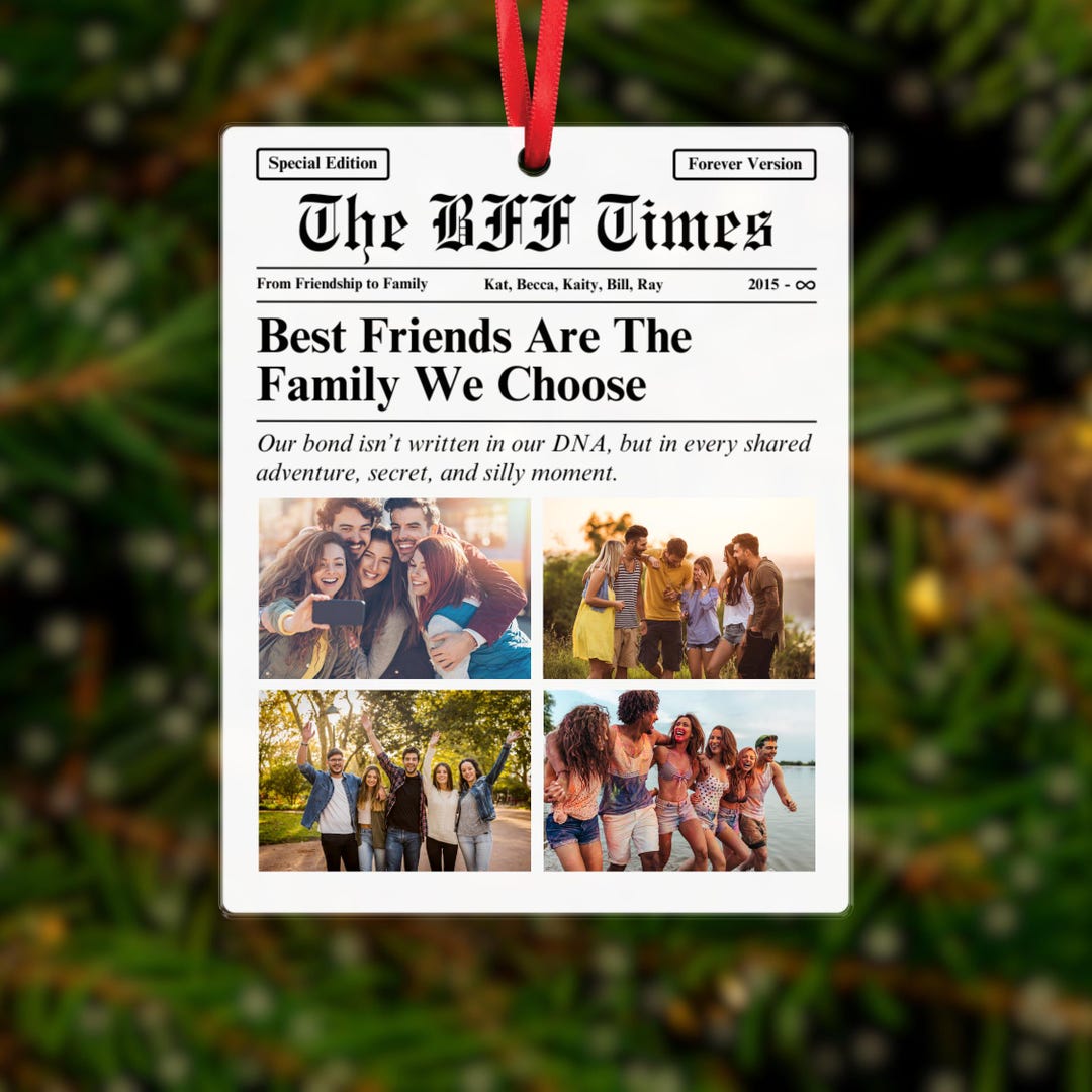 Personalized the BFF Times, Custom Besties Newspaper Ornament ...