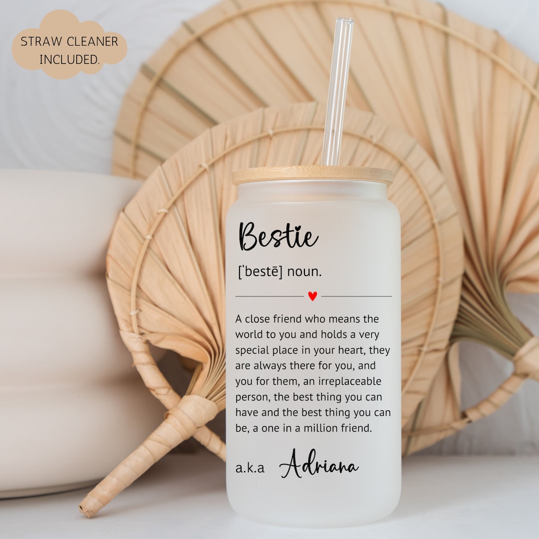 Personalized Name Glass Cup, Personalized Bestie Gift, Best Friend Gift ...