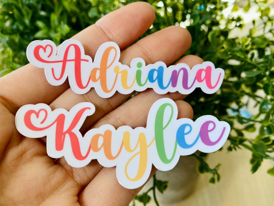 Custom Rainbow Name Waterproof Sticker: Personalized Decal - Etsy