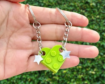 Heart Keychain Set Made With Genuine LEGO® Matching Keychains, Gift Set ...