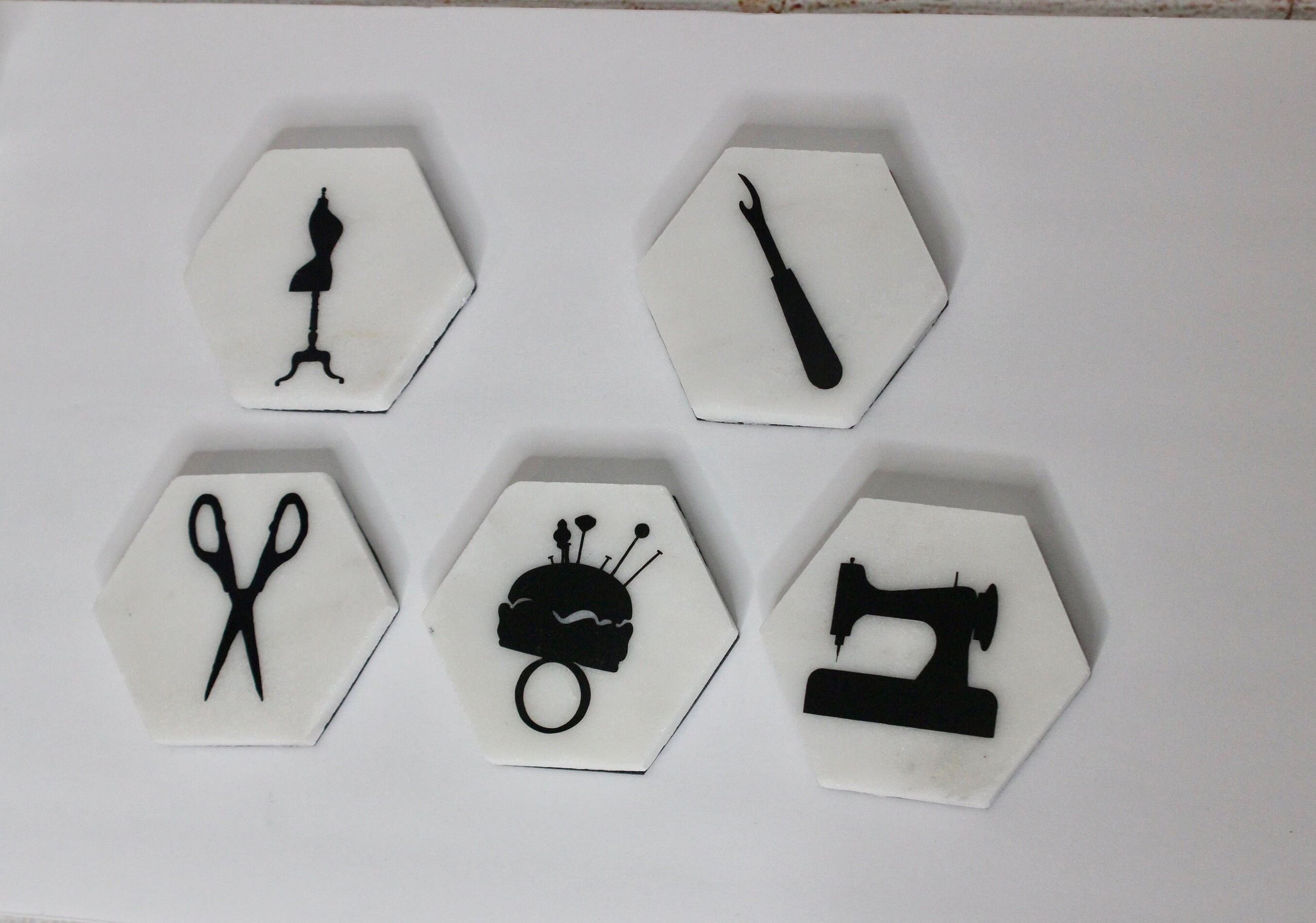 Marble Tile Sewing Pattern Weights, Set of 5, 3 sewing Notions - Etsy