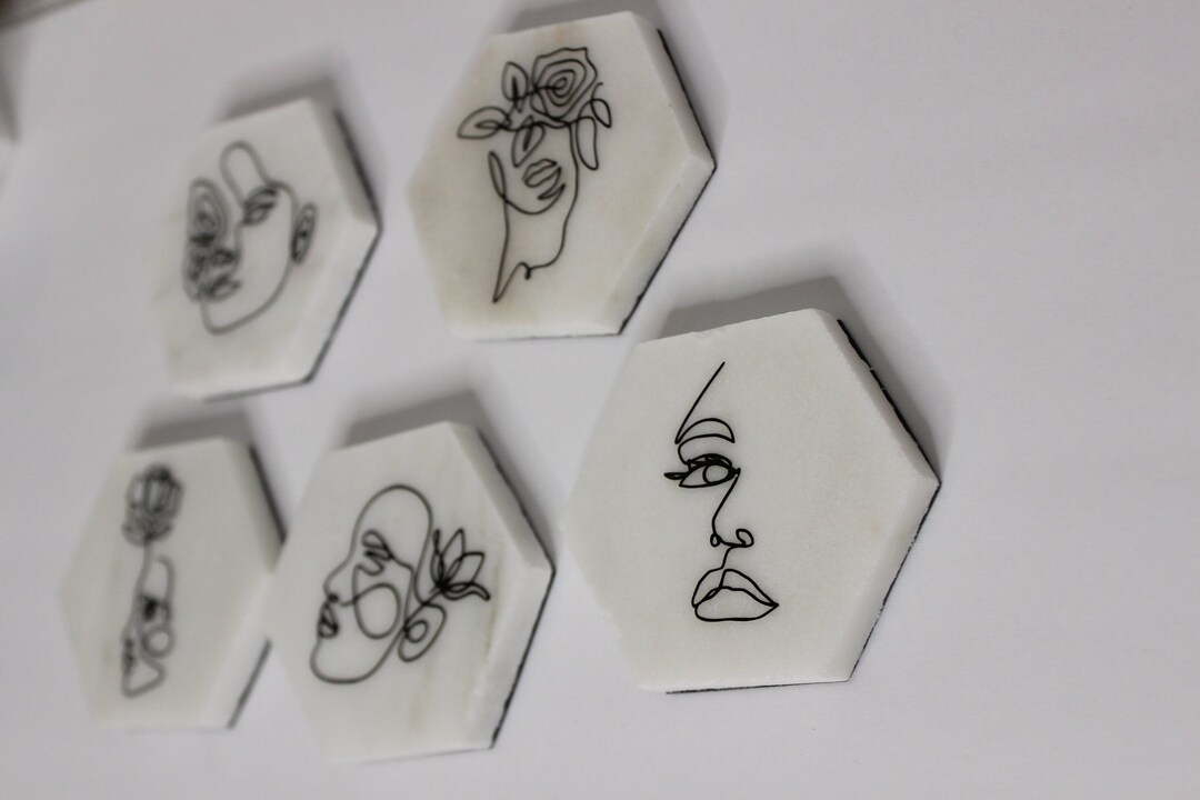 Abstract Marble Tile Sewing Pattern Weights, Set of 5, 3 sewing Notions ...