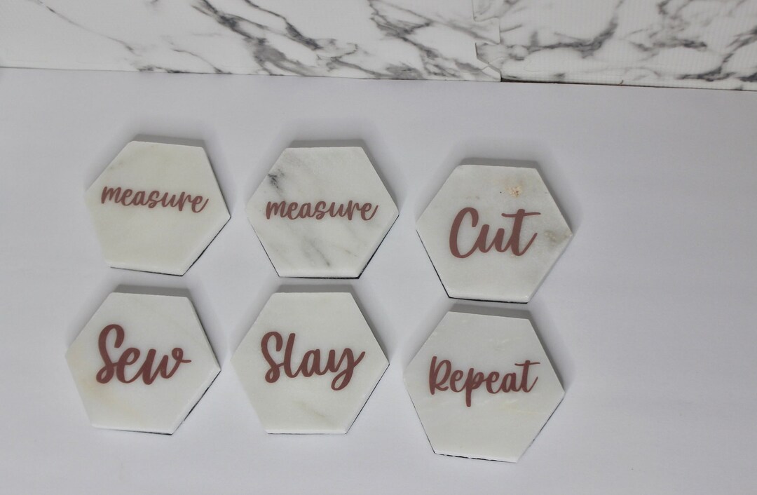 Marble Tile Sewing Pattern Weights, Set of 6, 3 measure 2x, Cut, Sew ...
