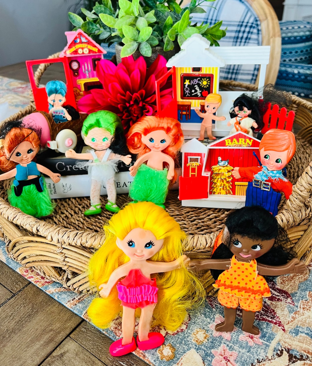 Fun 14 Piece Flatsy Doll and Plastic Toy Set - Etsy